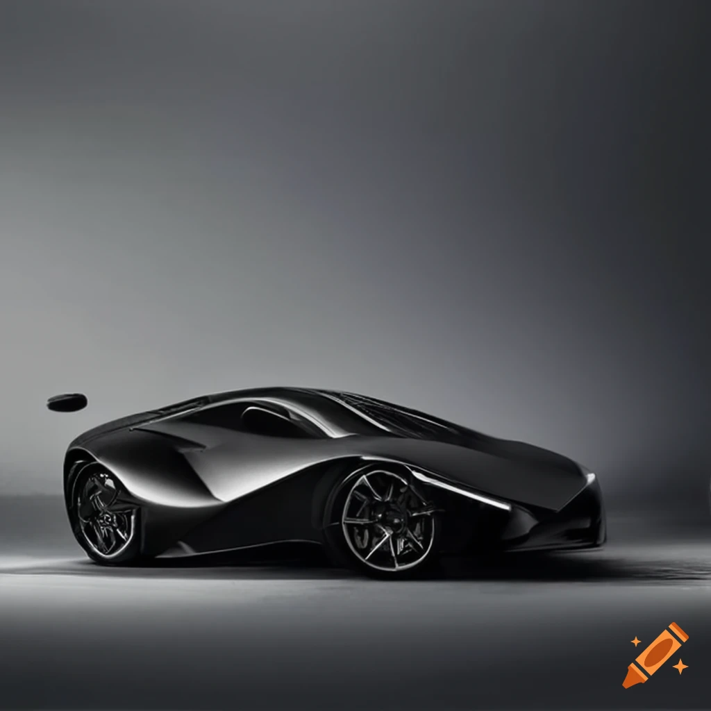 Futuristic black sports car designed by yohji yamamoto on Craiyon