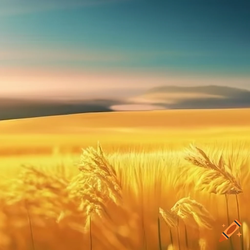 Golden field landscape on Craiyon