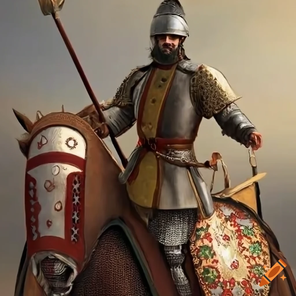 Medieval turkish soldier riding a horse on Craiyon
