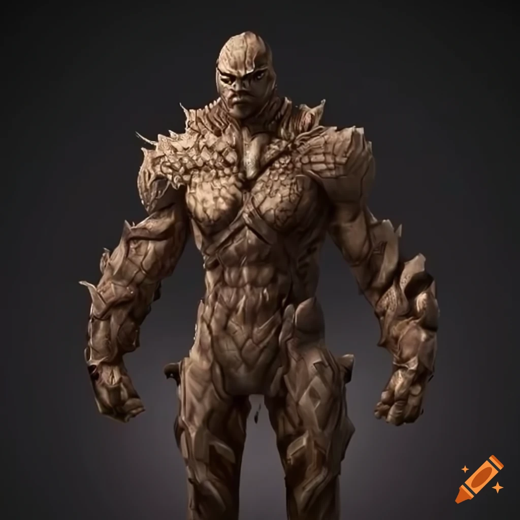 Powerful golem with intricate armor and lifelike textures on Craiyon