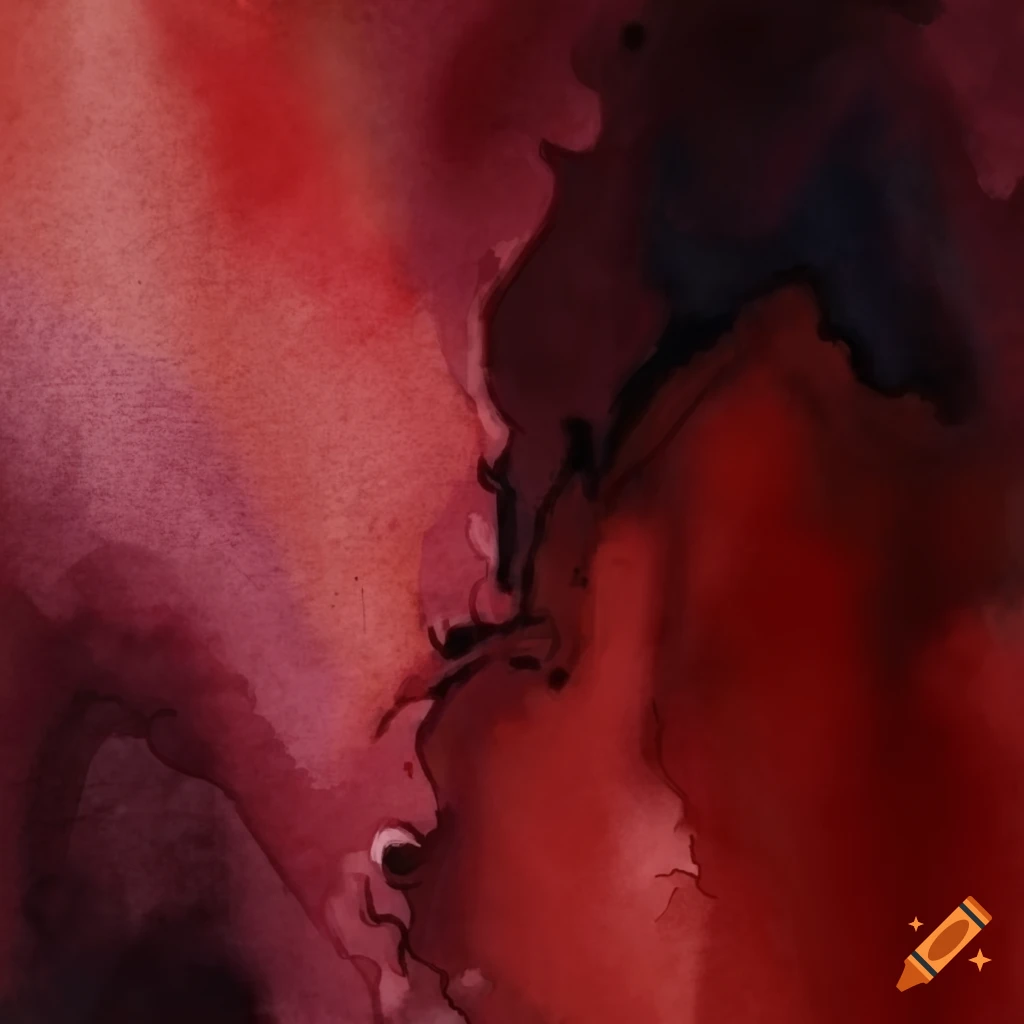 Watercolor red haze background on Craiyon