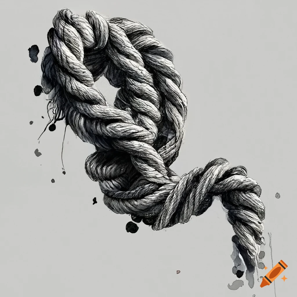 Watercolor painting of a rope loop on Craiyon