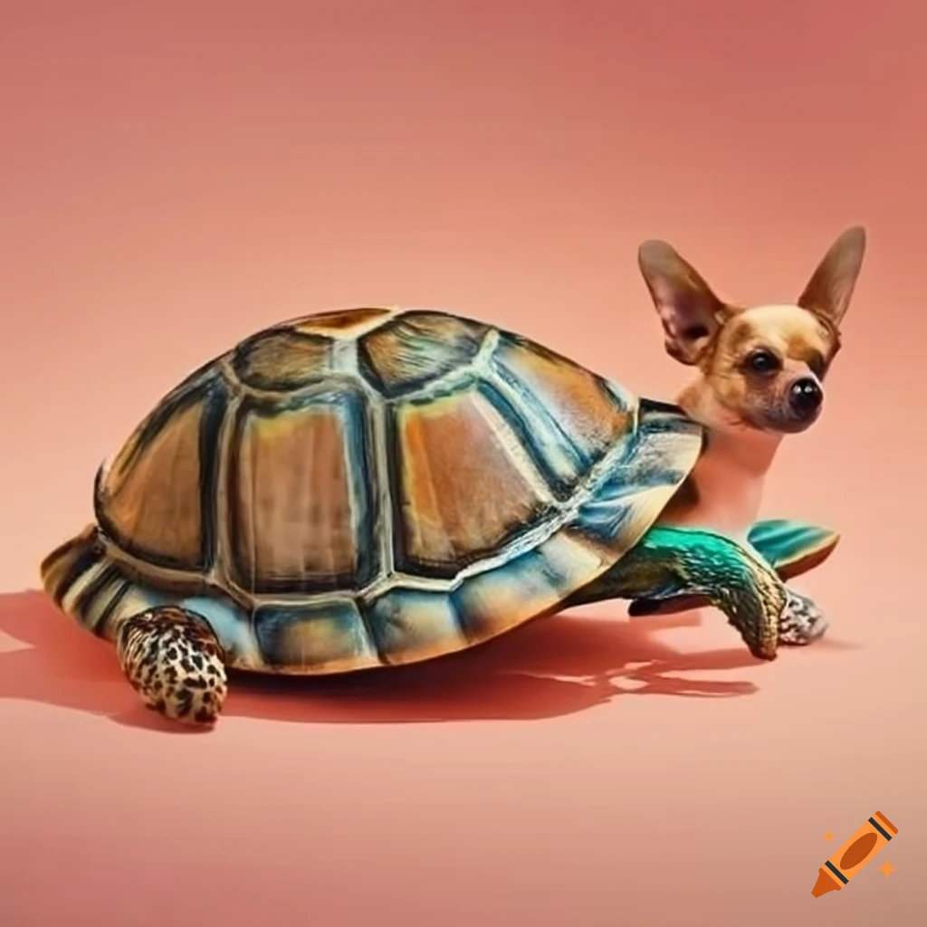 Chihuahua with a turtle shell on Craiyon