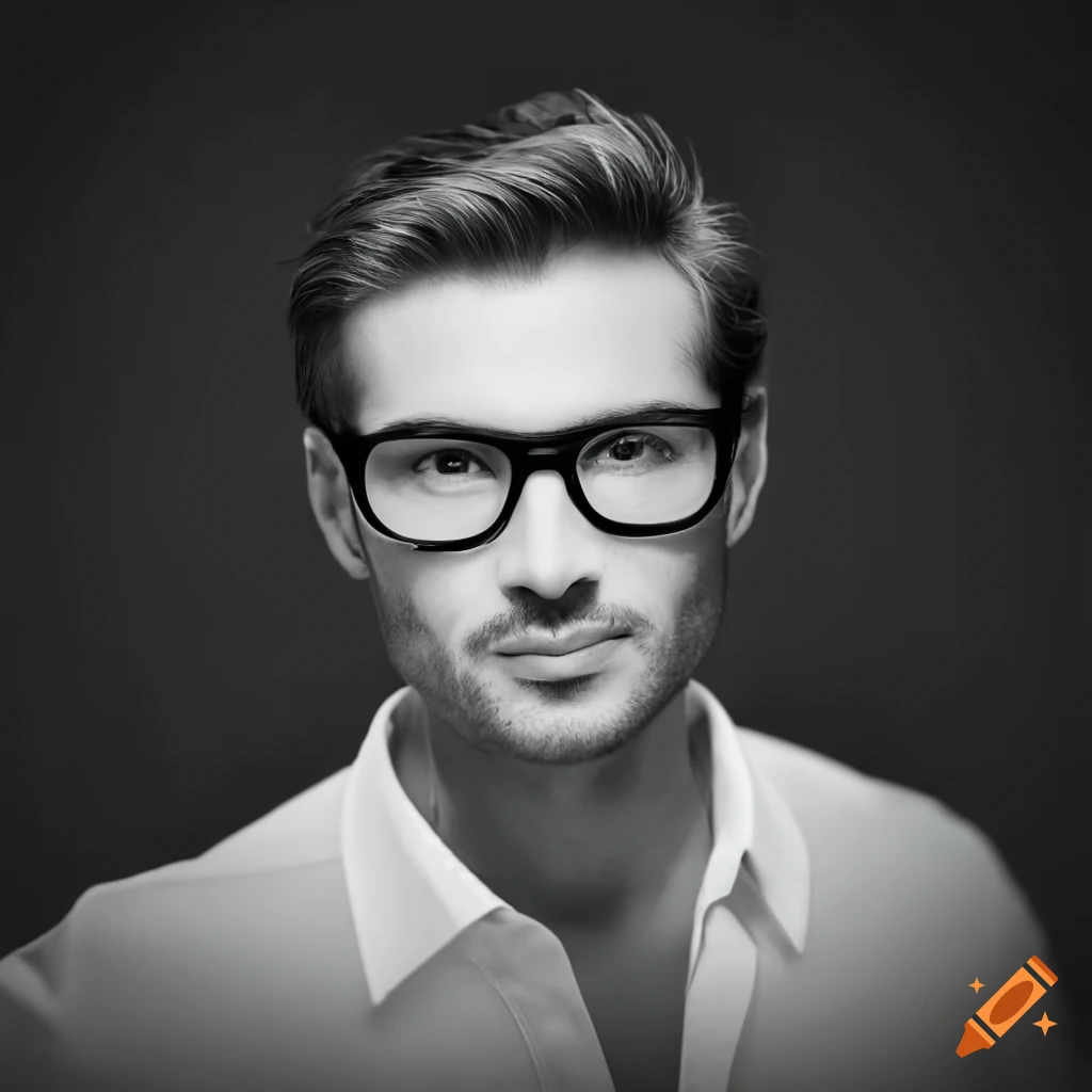 Portrait Of A Handsome Young Man With Glasses On Craiyon