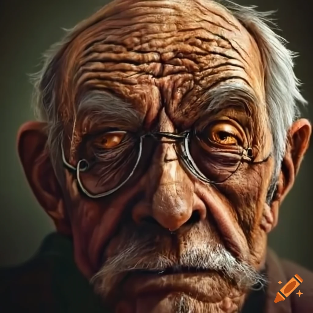 Elderly man tip-toeing out of a room on Craiyon