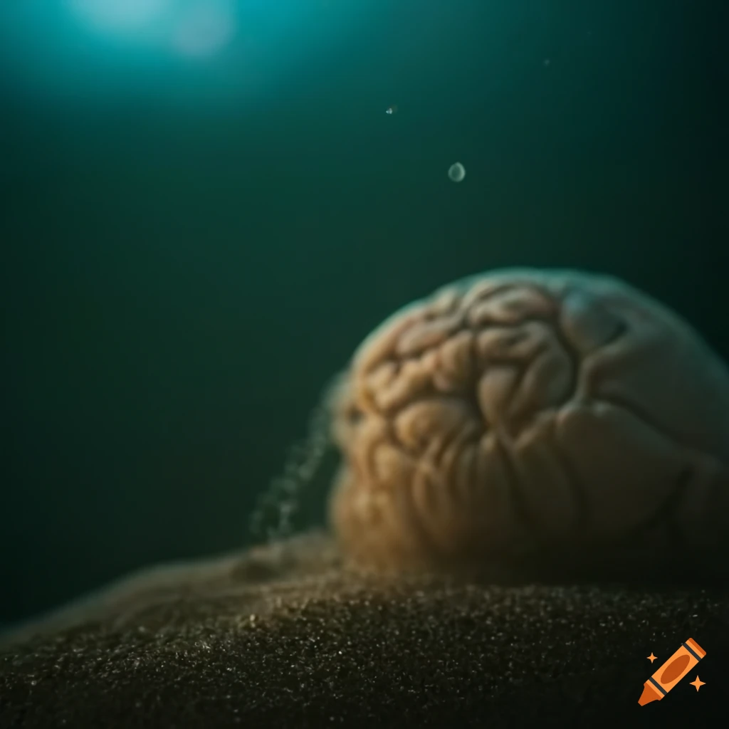 Abstract representation of minds and floating thoughts in sand and ...