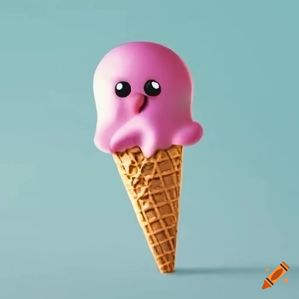 Funny ghost enjoying an ice cream on Craiyon