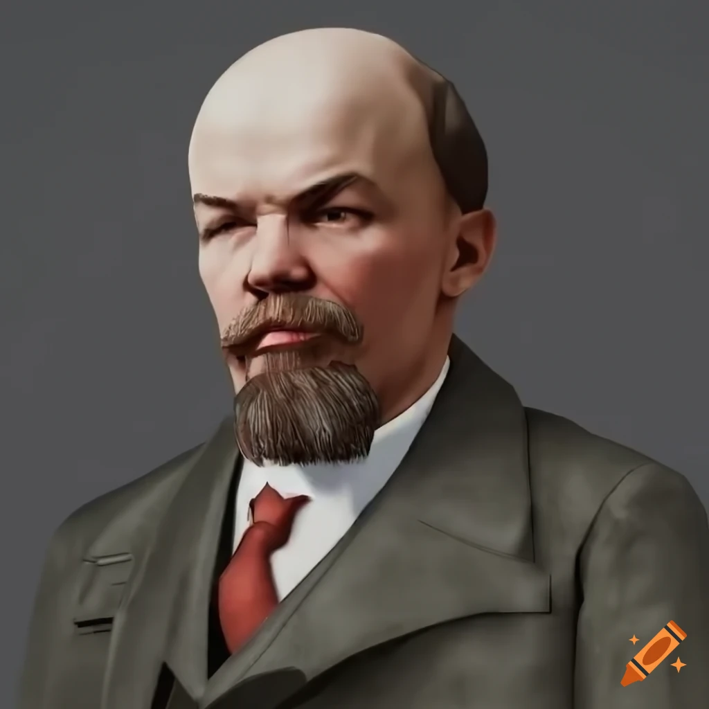 Portrait of vladimir lenin with grey background on Craiyon