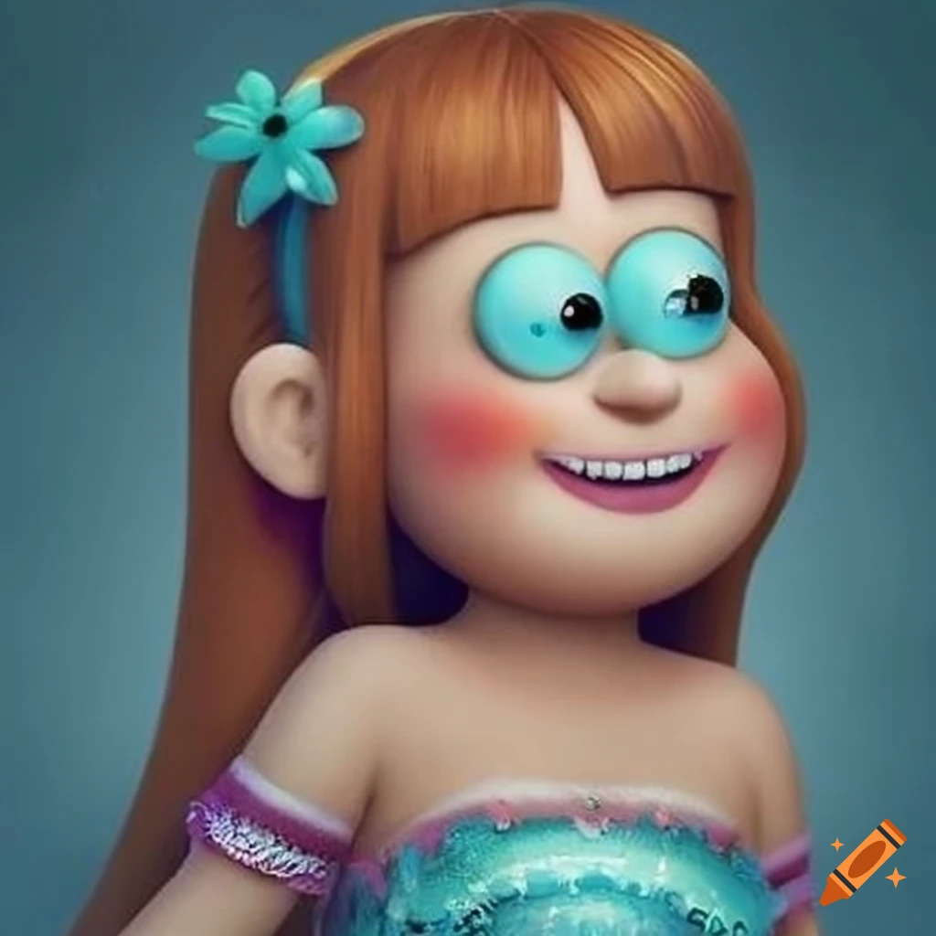 Photo-realistic mabel pines as the goddess venus on Craiyon