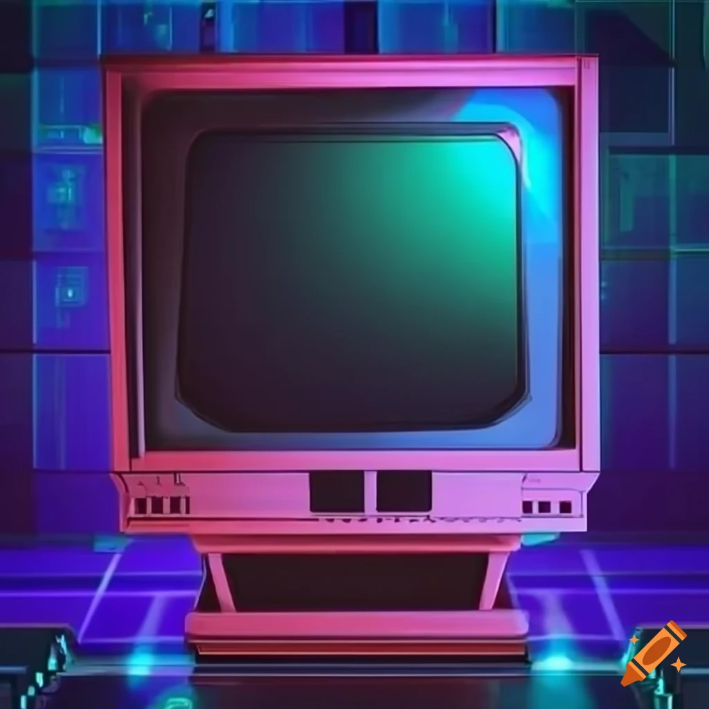 Retro futurist arcade monitor screen on Craiyon