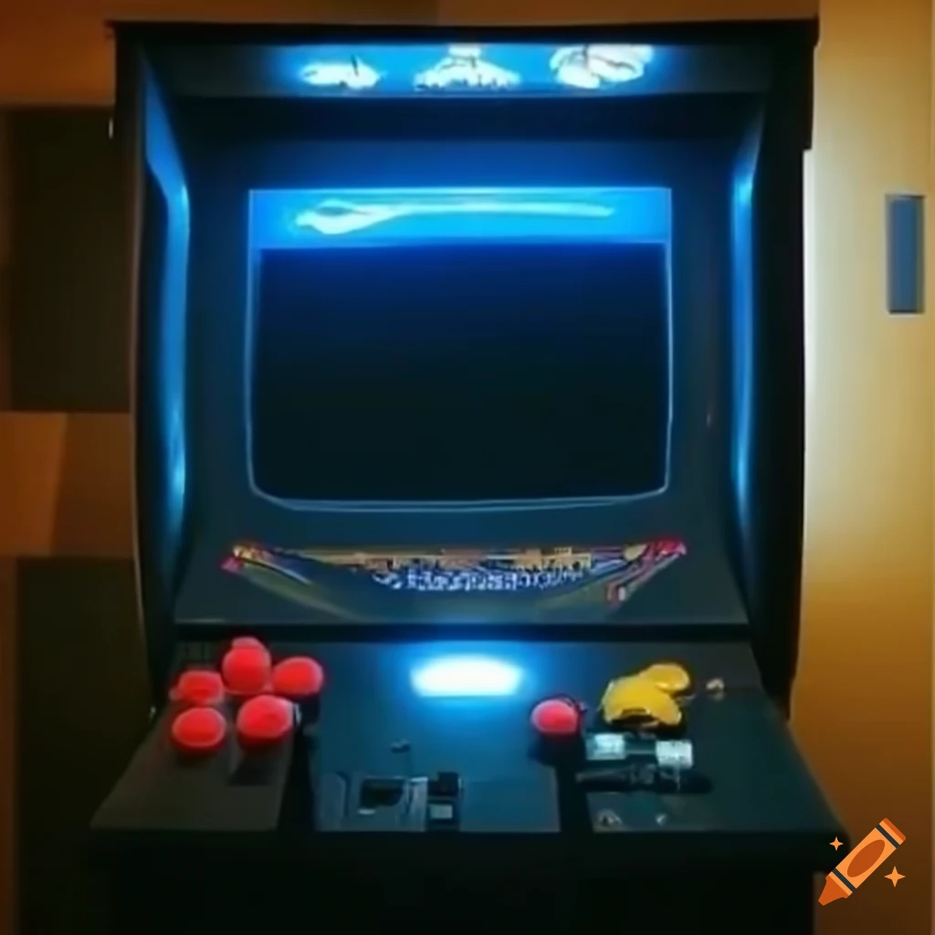 Cathodic tv screen of an arcade video game on Craiyon