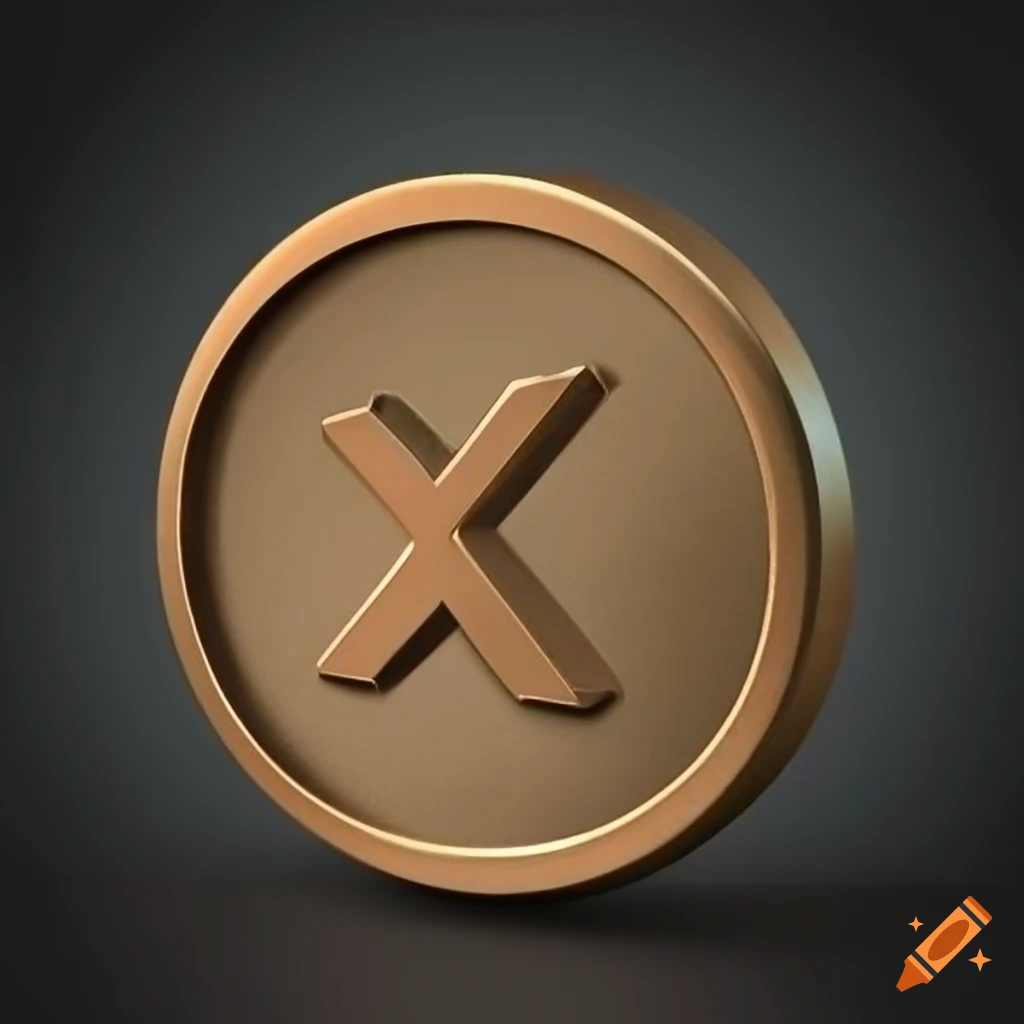 Single bronze coin in 3d rendering on Craiyon