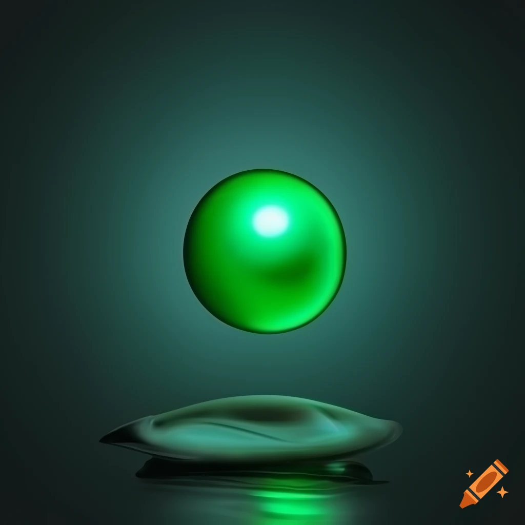 Single green pearl with smooth lighting in digital art style on Craiyon