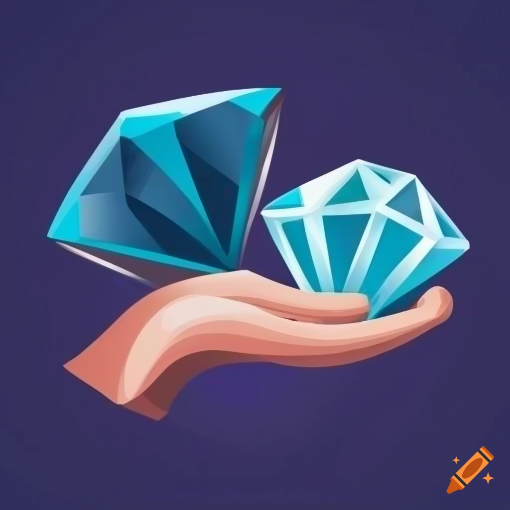 Vector illustration of a hand stealing a diamond on Craiyon