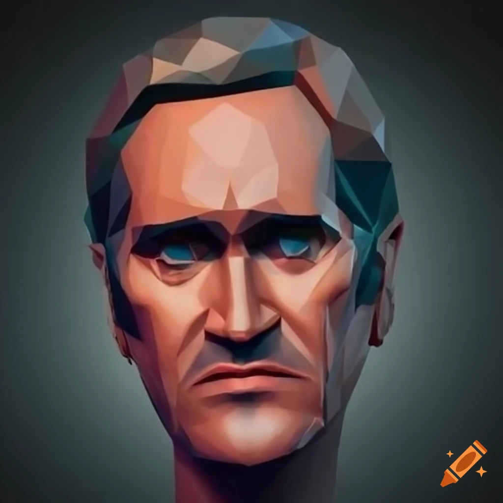 Bruce campbell 64-bit polygon floating head on Craiyon