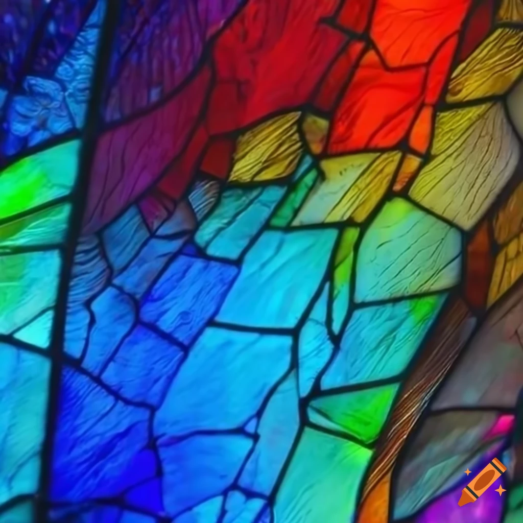 Stunning stained glass window with refracting rainbow colors on Craiyon