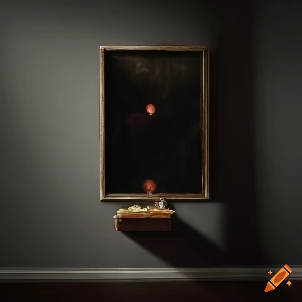 Ominous painting of a dark room with shadows on the wall by peter ...