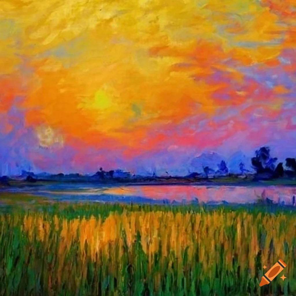 Impressionist painting of philippine rice fields on Craiyon
