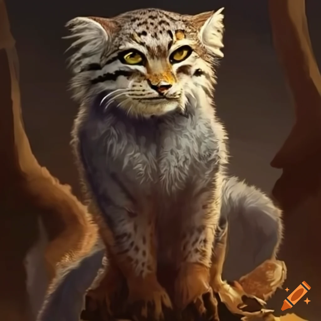 Pallas cat tabaxi character in dungeons and dragons on Craiyon