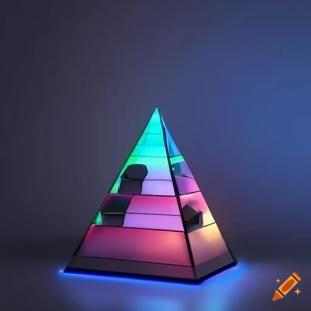Pyramid concept gaming tower with leds on Craiyon