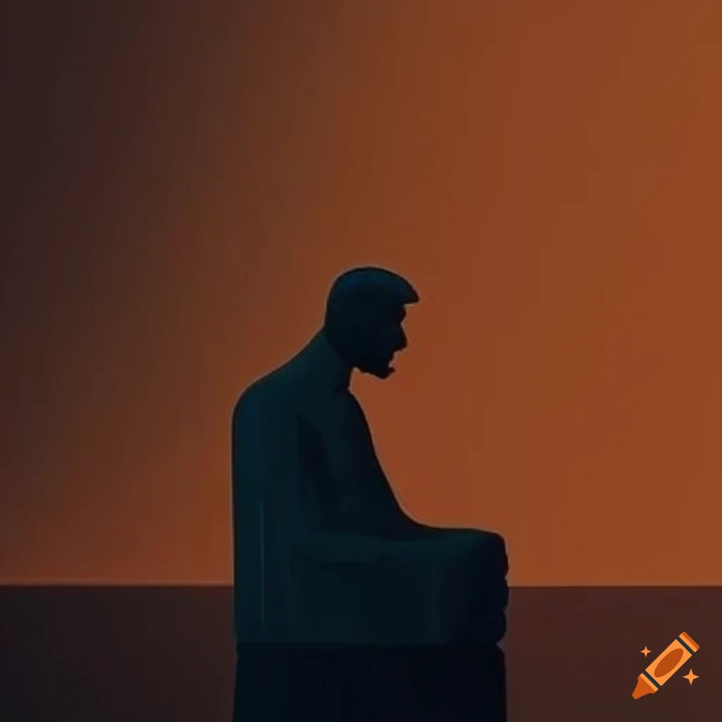 Contemplative men with minimalist art in a gallery on Craiyon