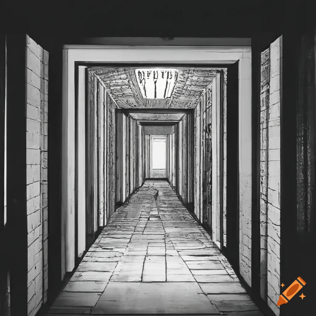 Corridor with endless doors on both sides on Craiyon