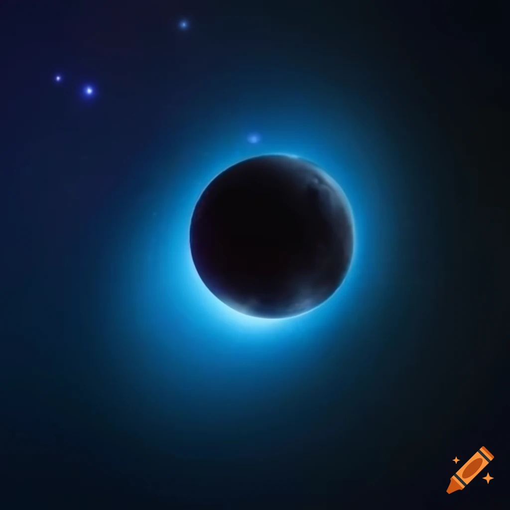 Dark grey orb in colorful and bright space filled with stars and ...