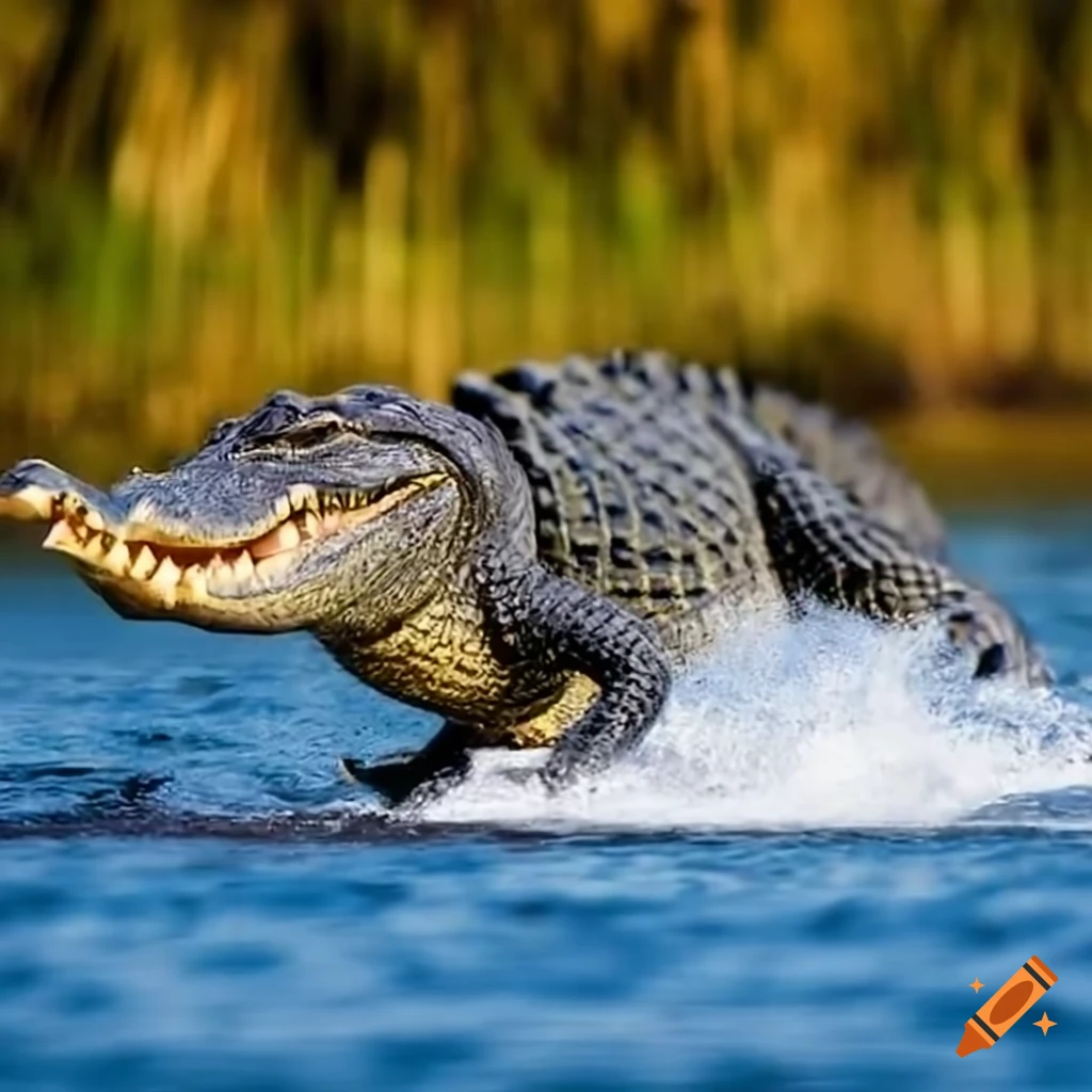 Alligator surfing on Craiyon