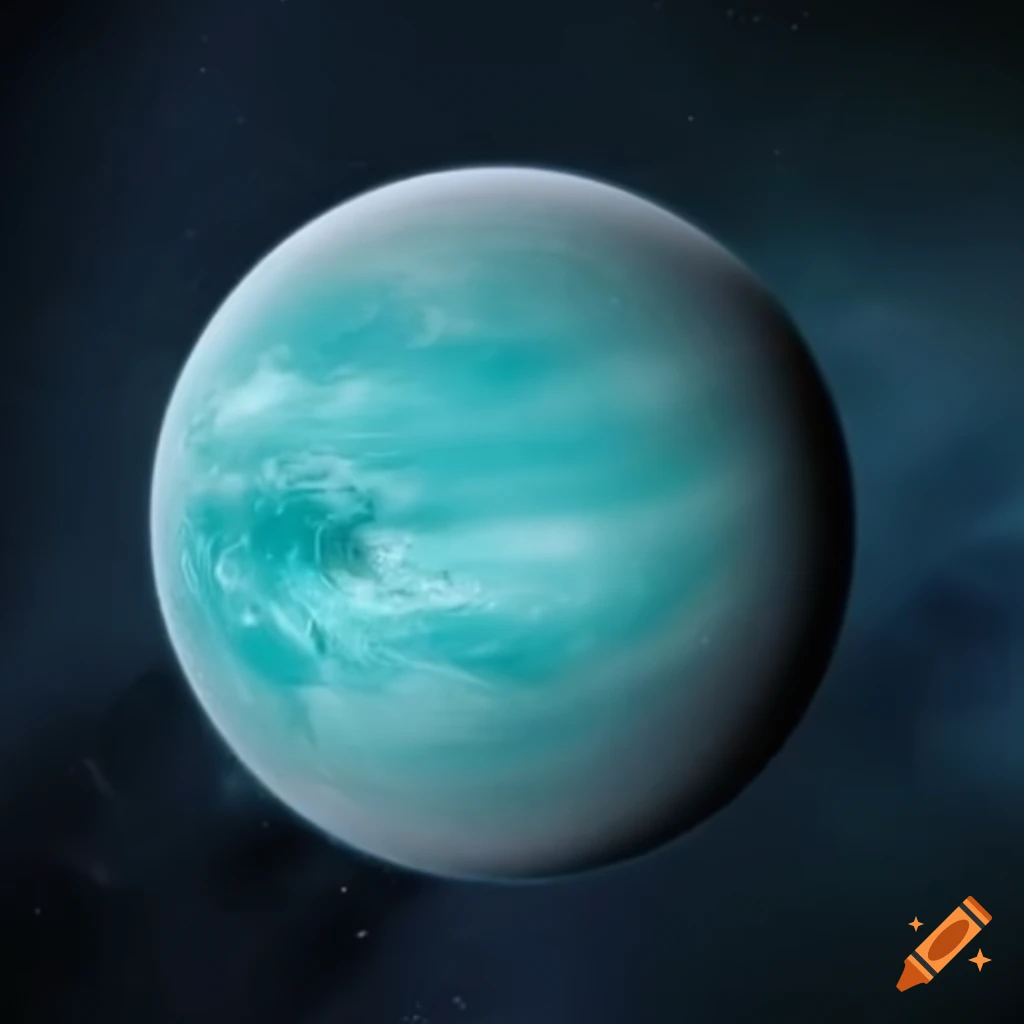 Aquamarine gas giant planet on Craiyon