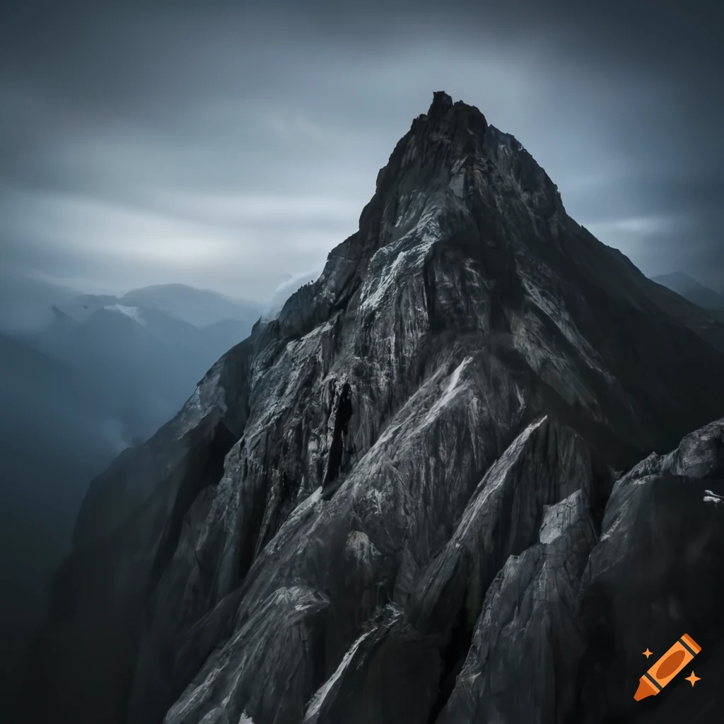 Dangerous mountain landscape on Craiyon