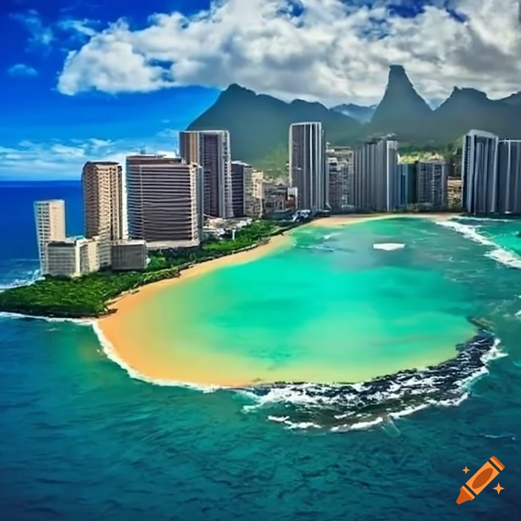 Honolulu city skyline and waterfront on Craiyon