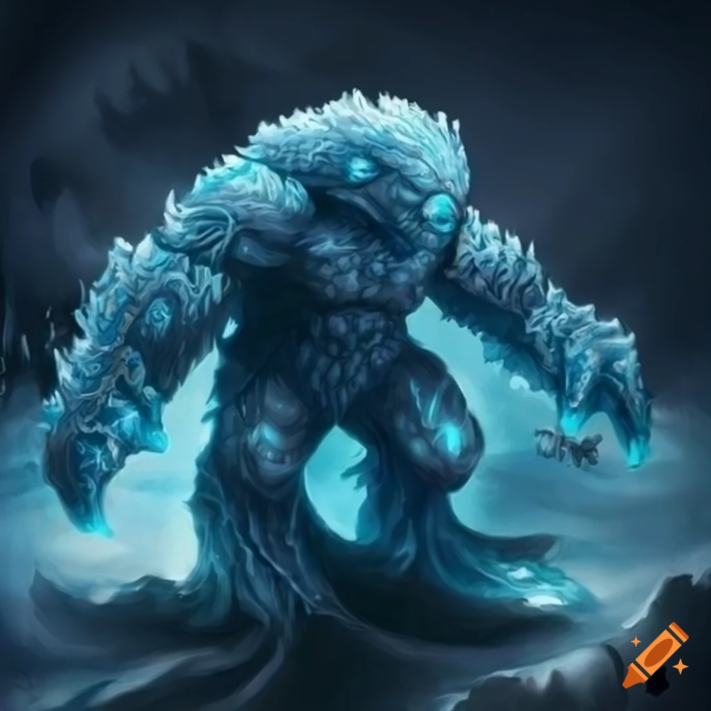High quality detailed ice elemental fantasy art on Craiyon