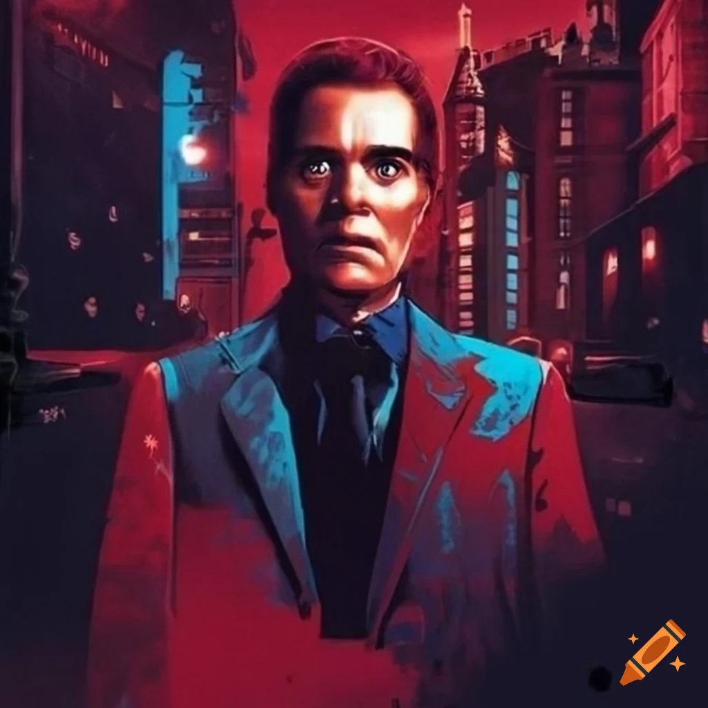 Cool jackfrost in 80s city movie poster on Craiyon