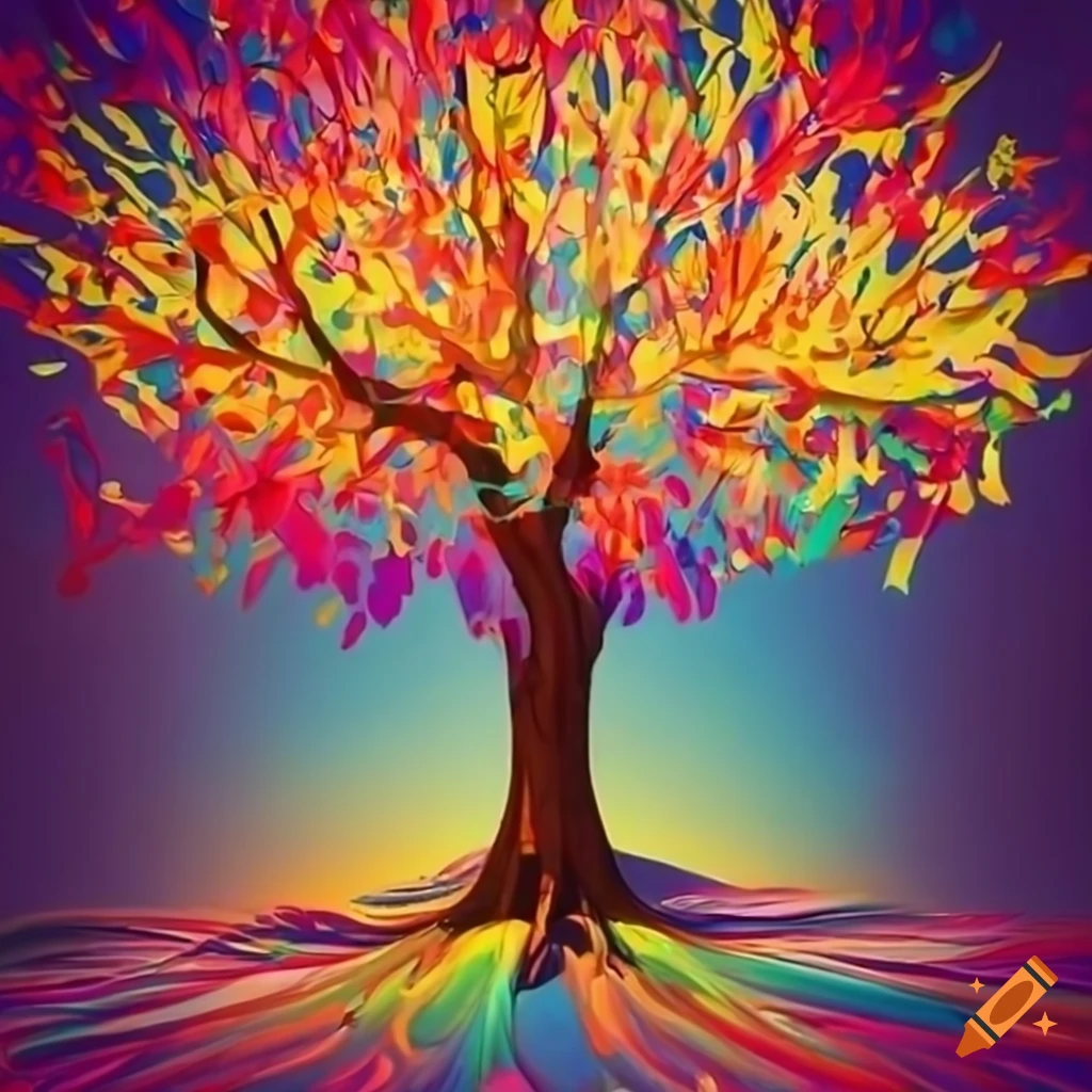 Colorful tree on Craiyon