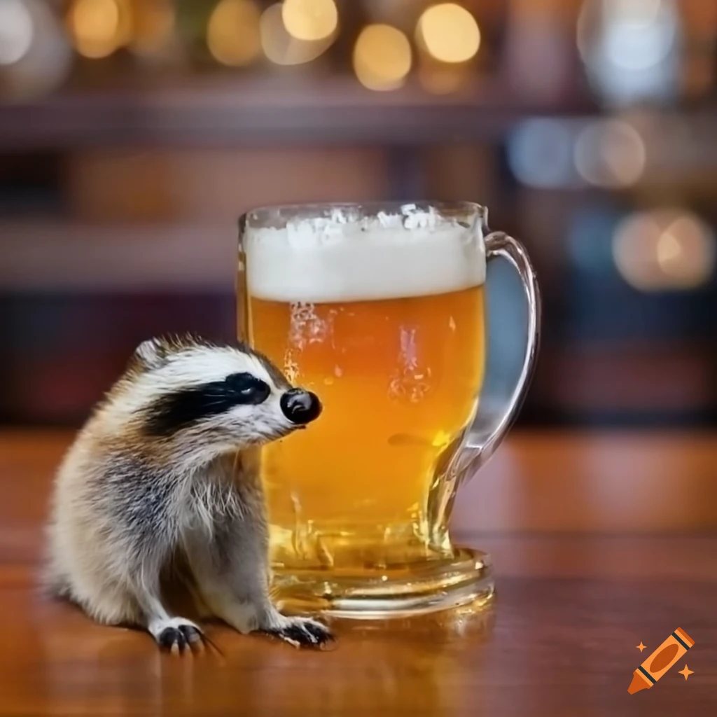 Badgers in a pub enjoying a beer on Craiyon
