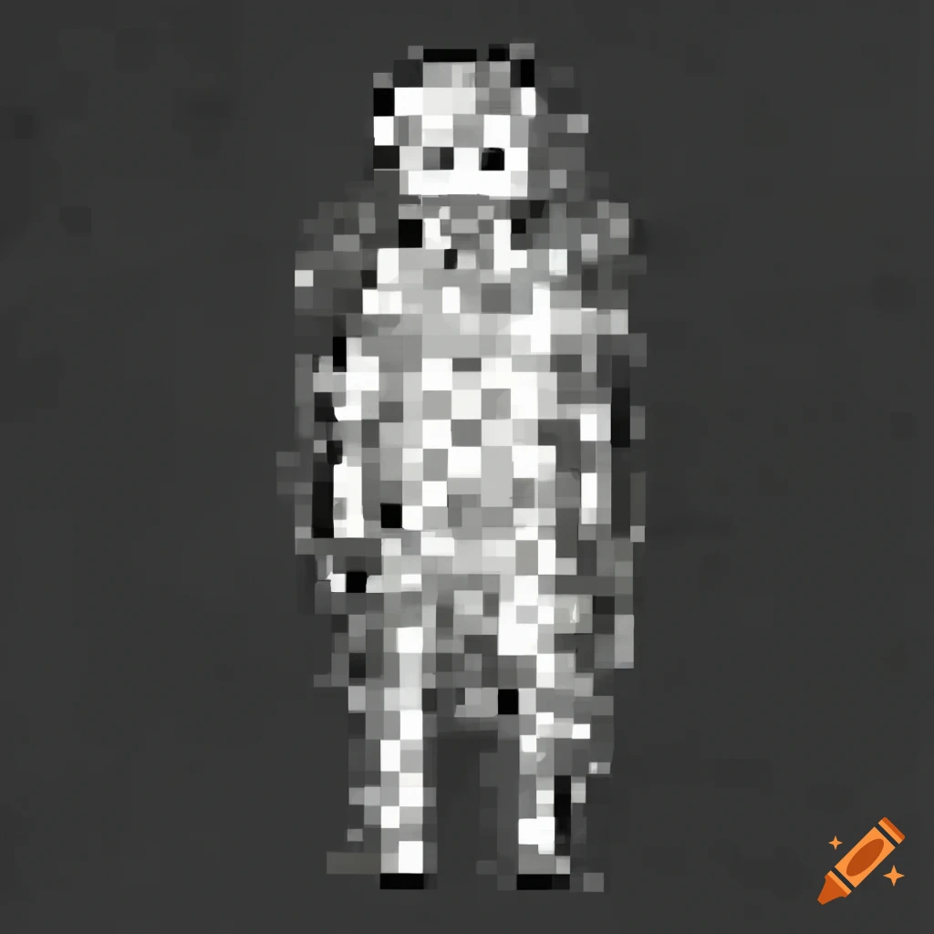 Pixel art of a human figure on Craiyon