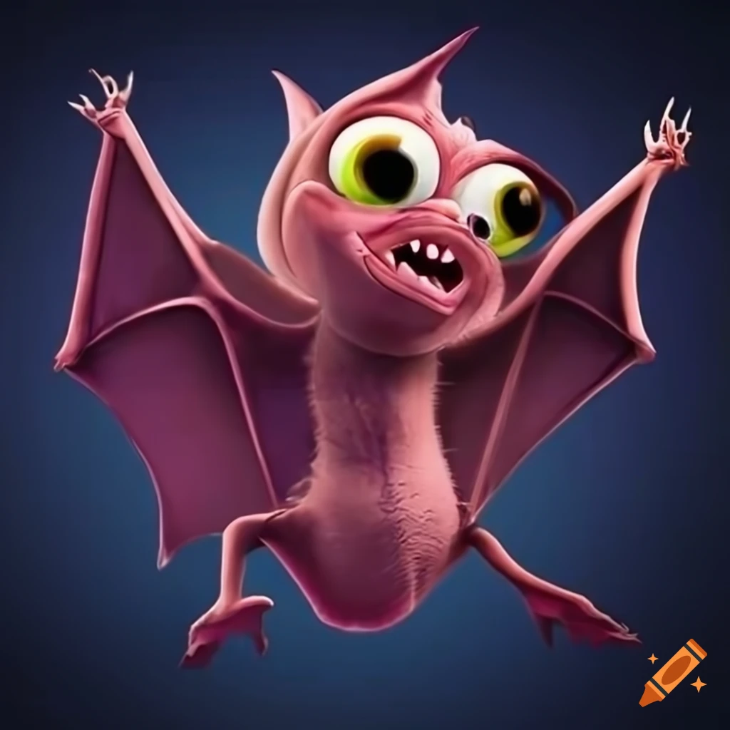 Cartoonish bat-like creature from monster & co. with unique features ...