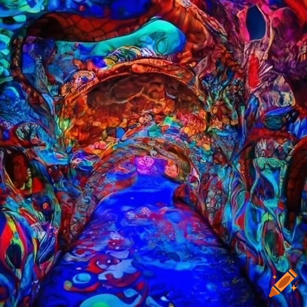 Royal cobra in a psychedelic klimt-style cavern on Craiyon