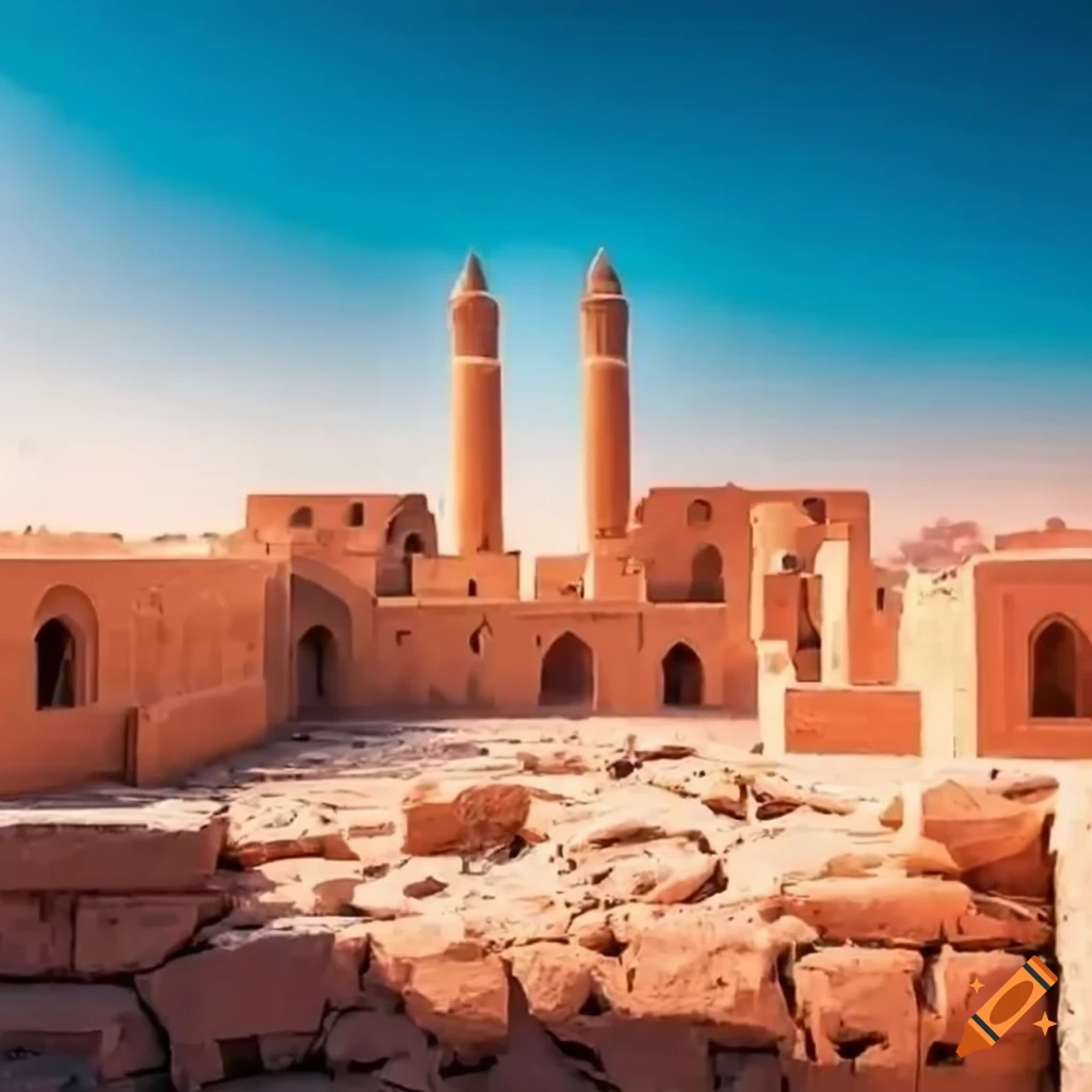 Ruins of an ancient arabic building on Craiyon