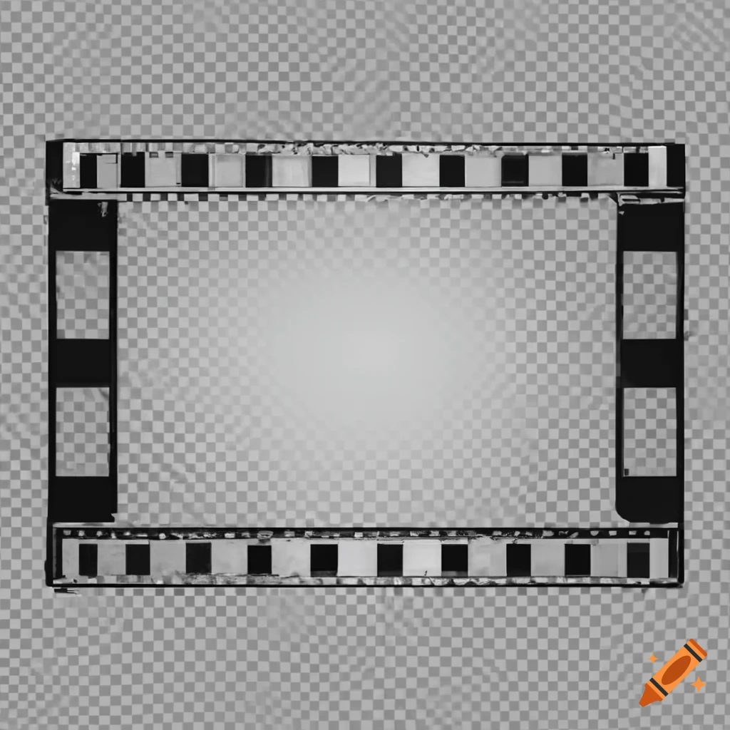 Empty basic film strip border in black and white on Craiyon