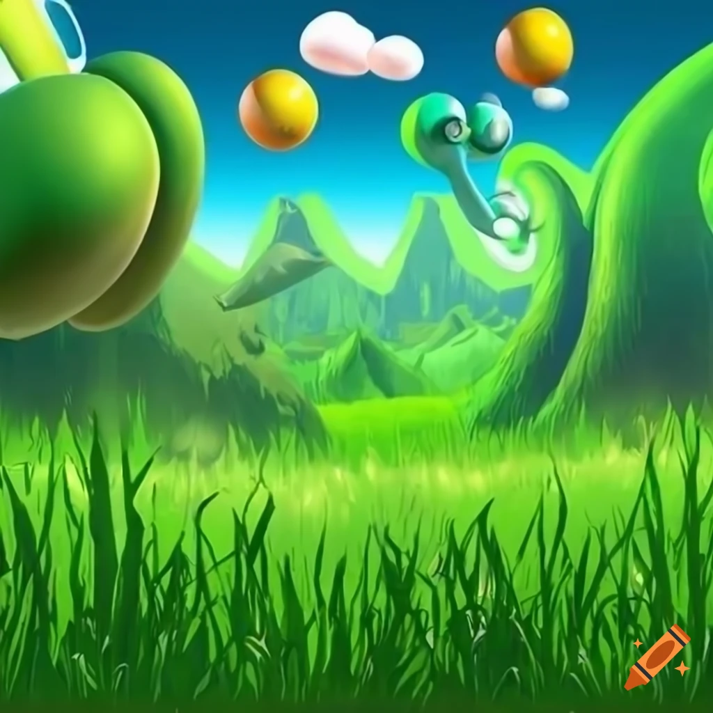 Fun and playful grassy cartoon background inspired by famous video game ...