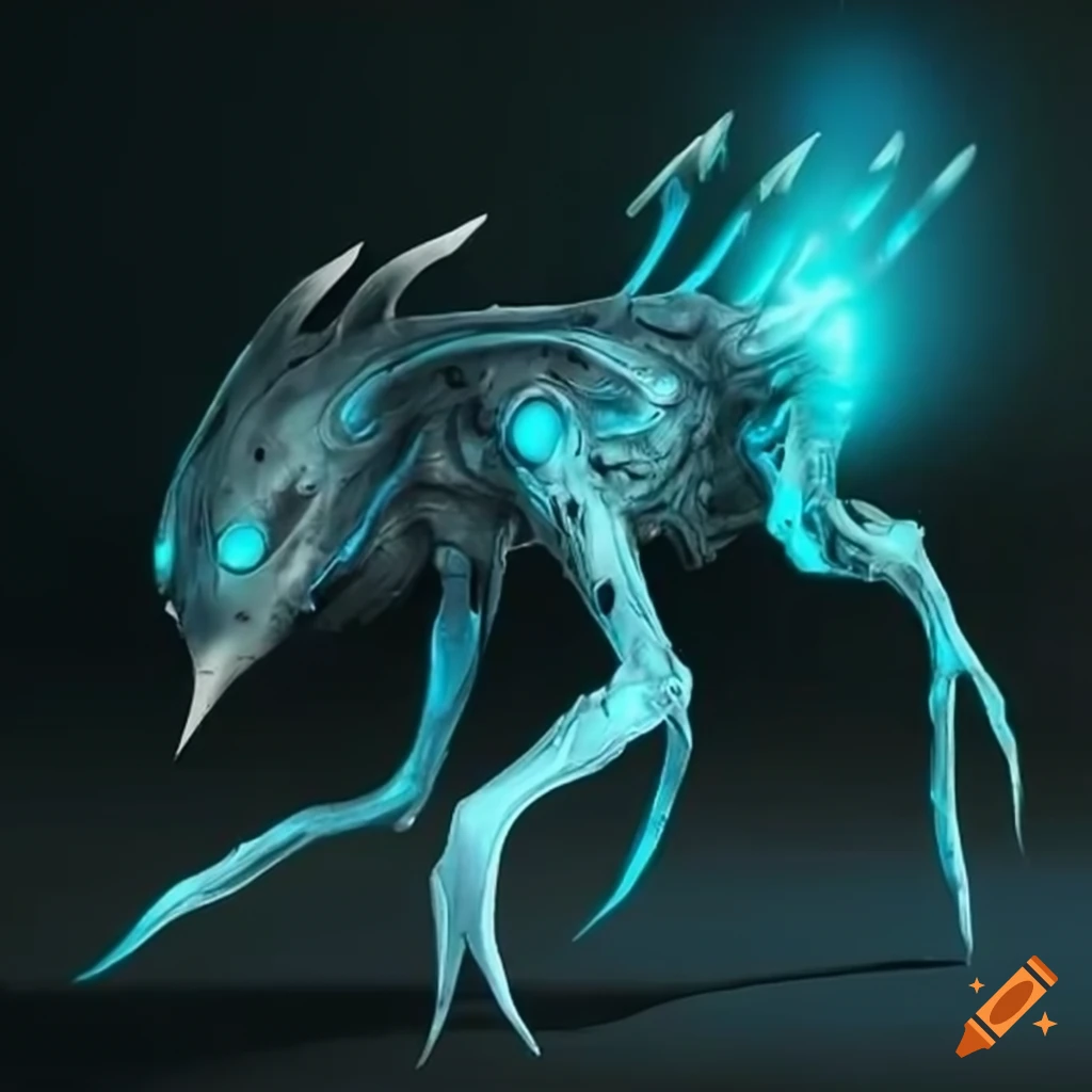 Sleek cybernetic creature with glowing eyes and sharp claws on Craiyon