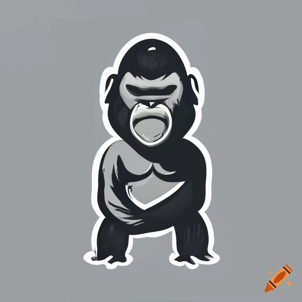Gorilla snapping a stick, great for a logo on Craiyon