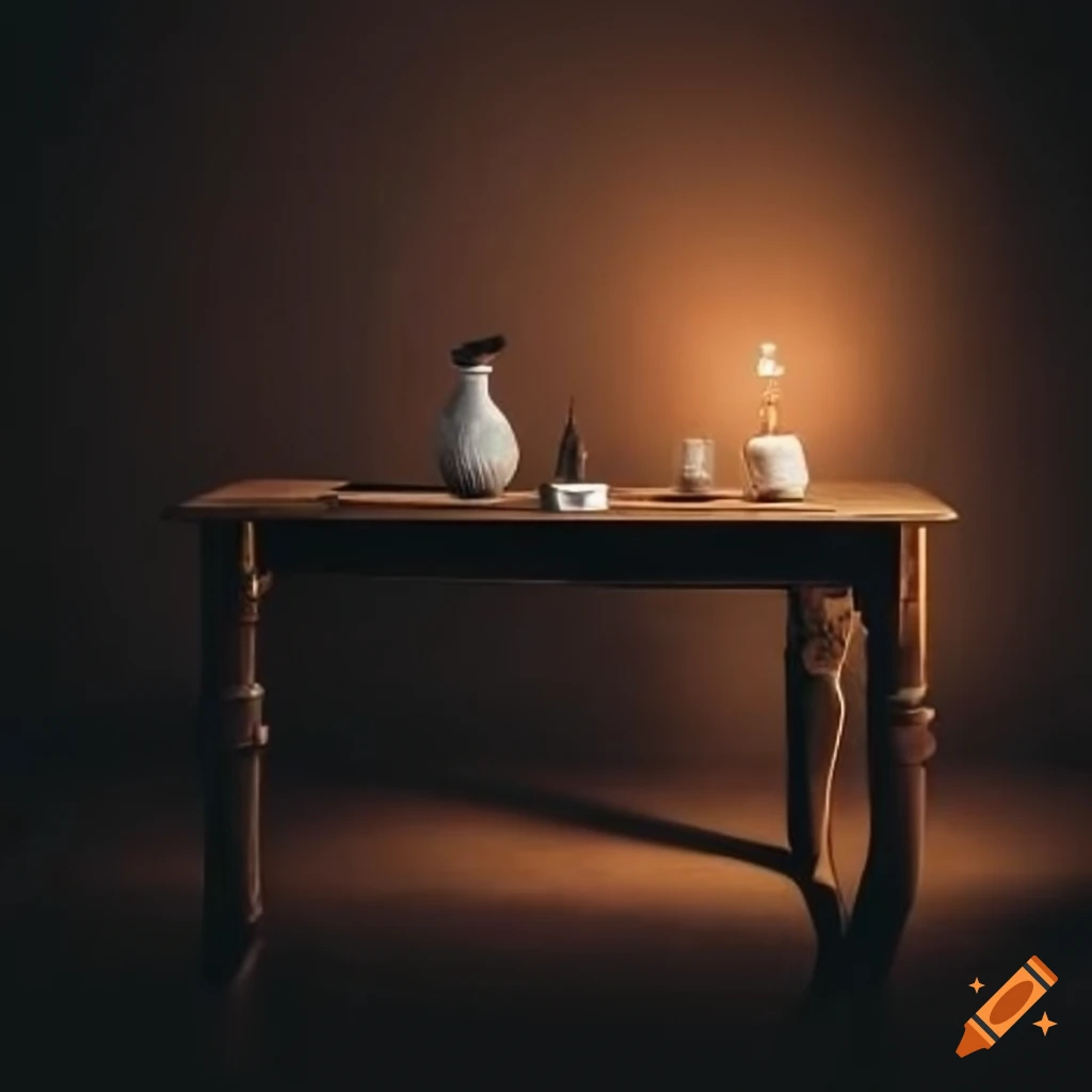 Wooden table on Craiyon