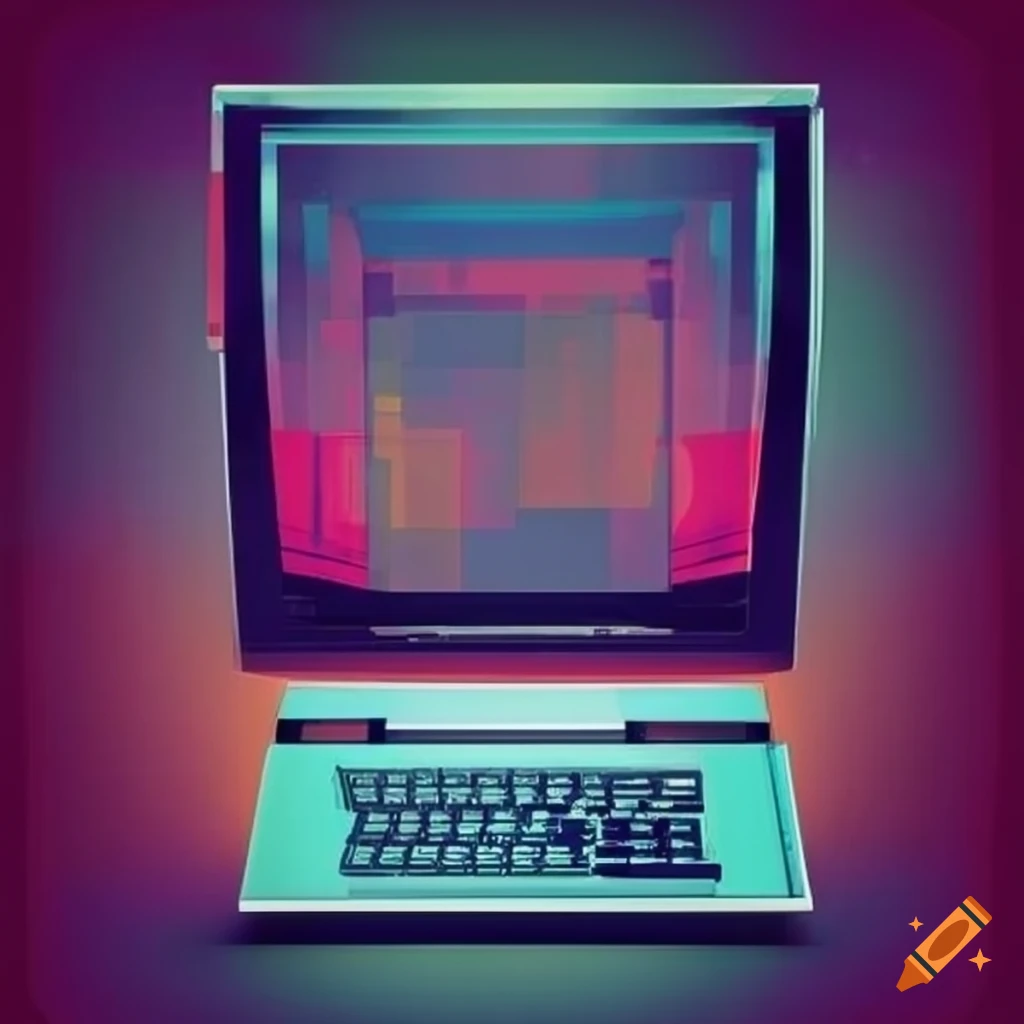 Retro futuristic computer screen poster on Craiyon