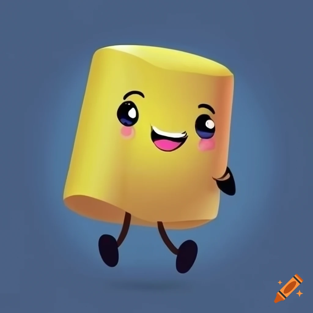 Fluffy and cute yellow marshmallow character on Craiyon