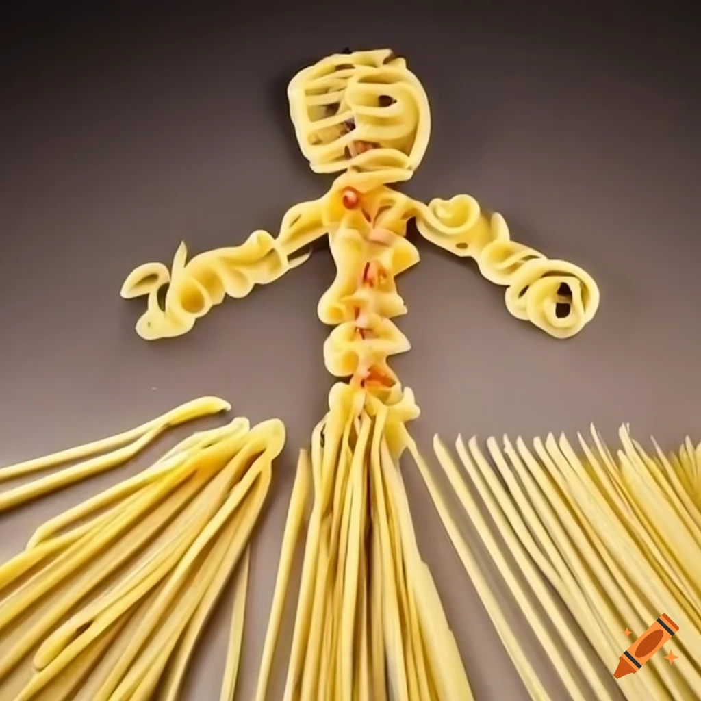 Pasta stick man illustration on Craiyon