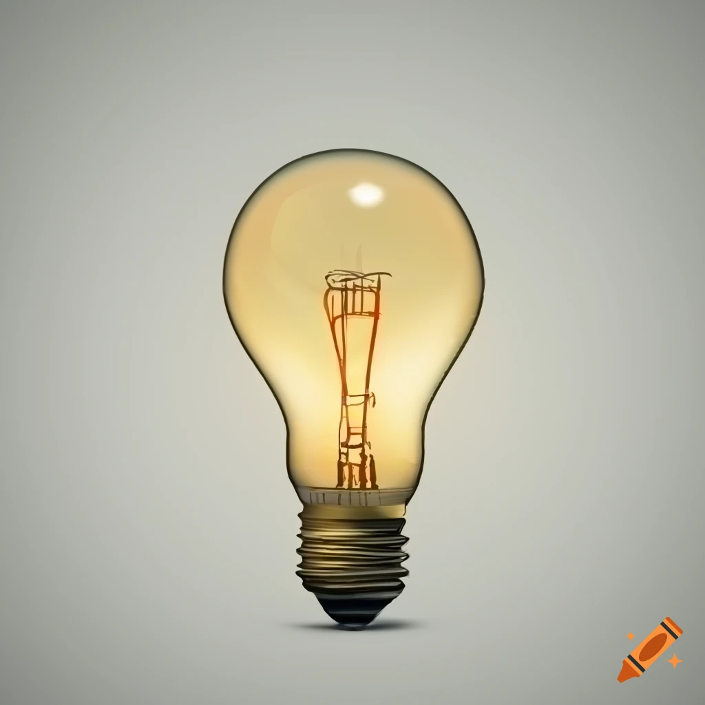 Glowing light bulb symbolizing bright ideas on Craiyon