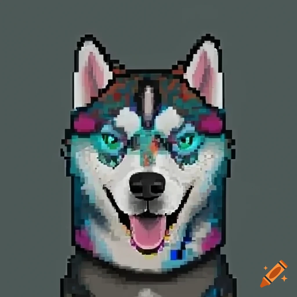 Unique and captivating husky design for nft transformation on Craiyon