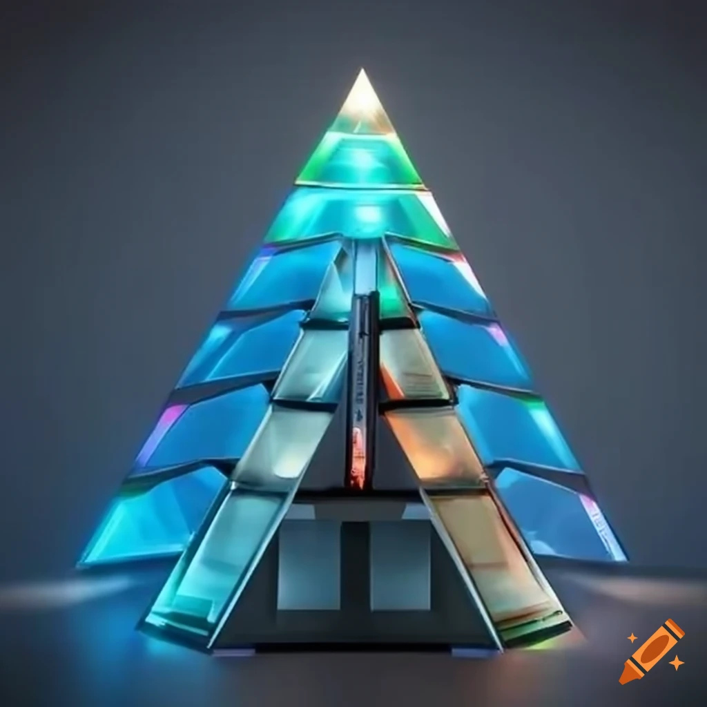 Pyramid concept gaming tower with leds on Craiyon